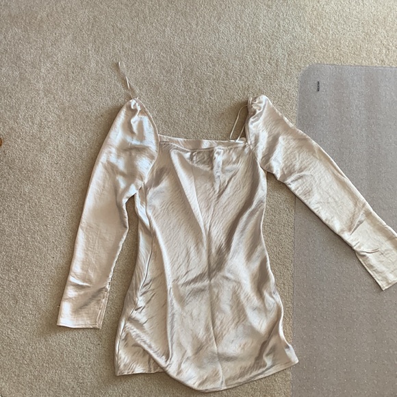 Princess Polly | Dresses | Princess Polly Champagne Cowl Neck Long ...